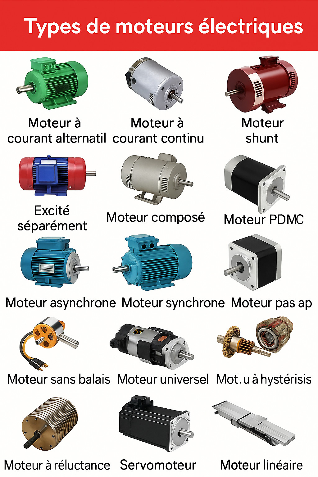 Types de Moteurs électriques - Genie Electromecanique